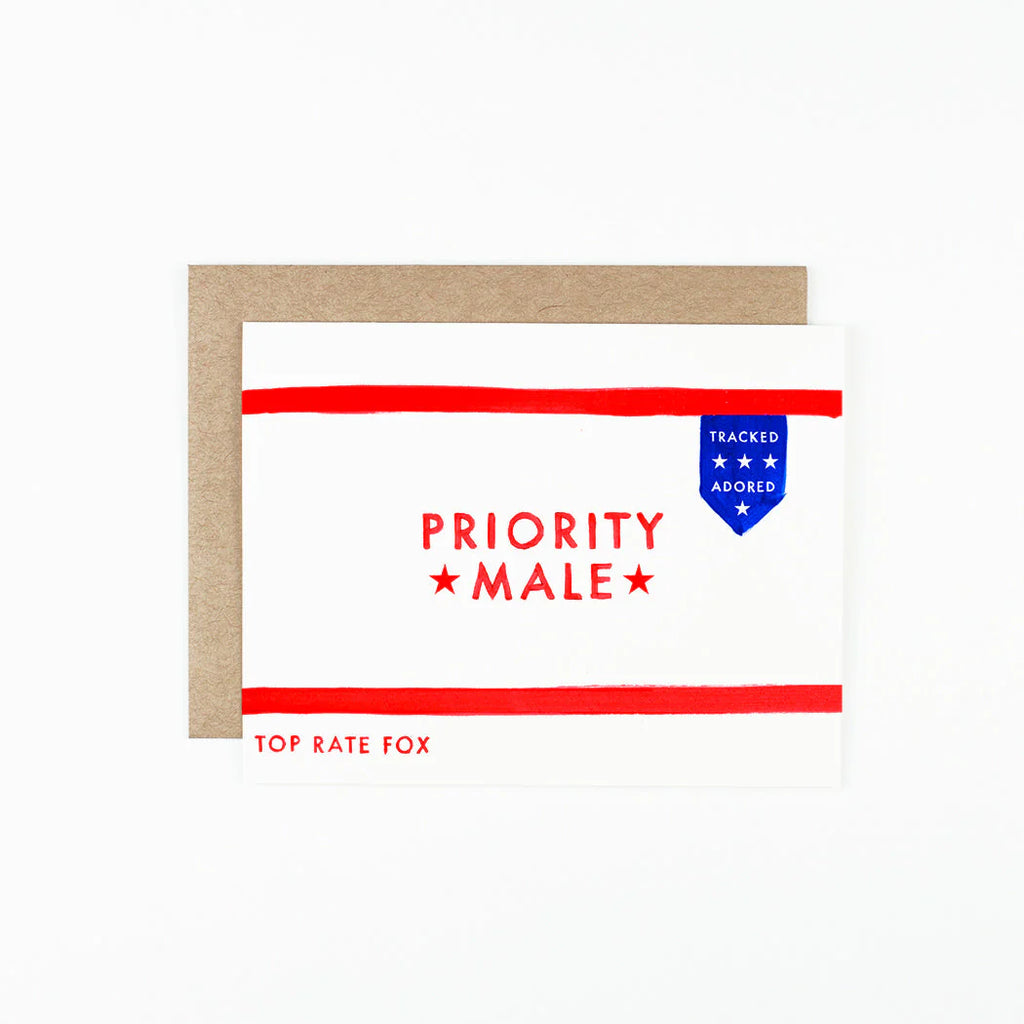 Priority Male Greeting Card Lionheart Prints