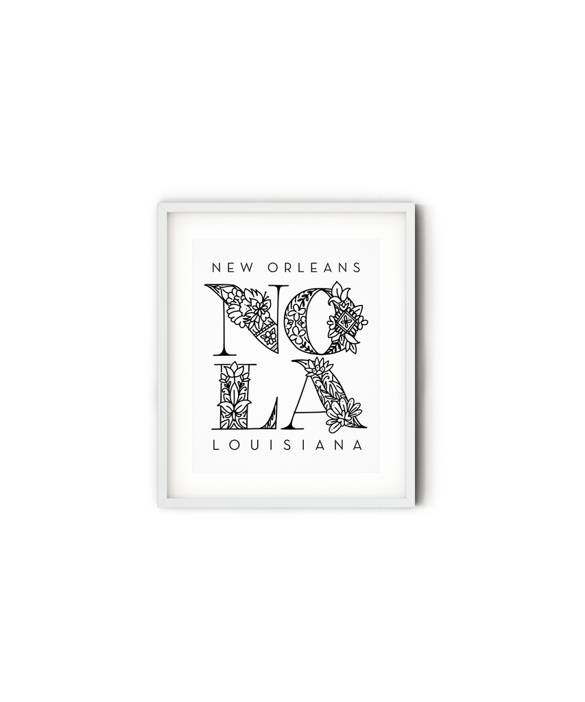 NOLA Floral Letterpress Art Print – Lionheart Prints